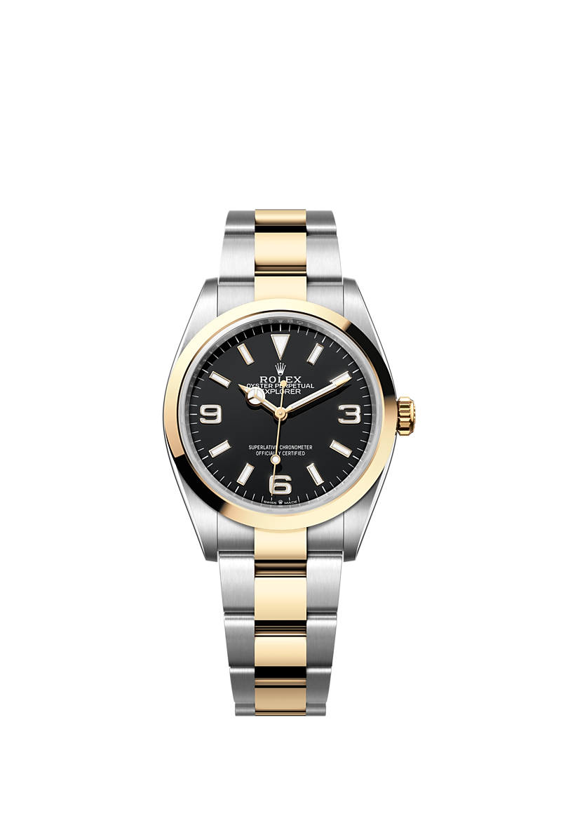 Rolex Explorer 36 watch: Oystersteel and yellow gold - m124273-0001