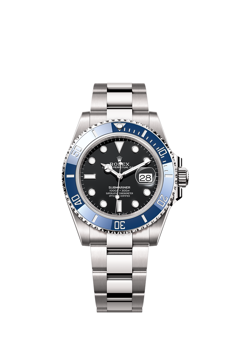 Jam tangan Submariner Date Rolex: emas putih 18 karat - m126619lb-0003