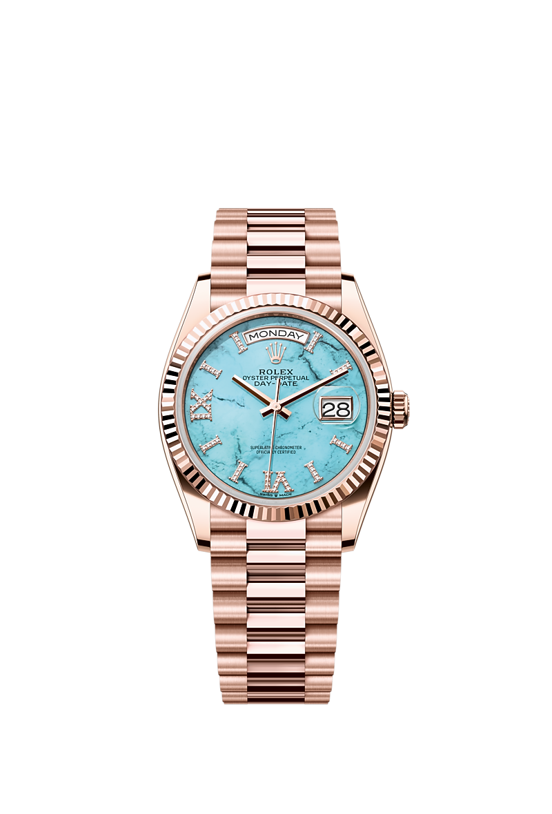 Rolex Day-Date 36 watch: 18 ct Everose gold - m128235-0064