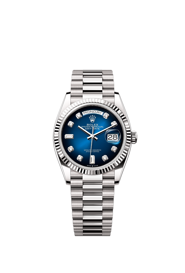 Rolex Day-Date 36 watch: 18 kt white gold - m128239-0023