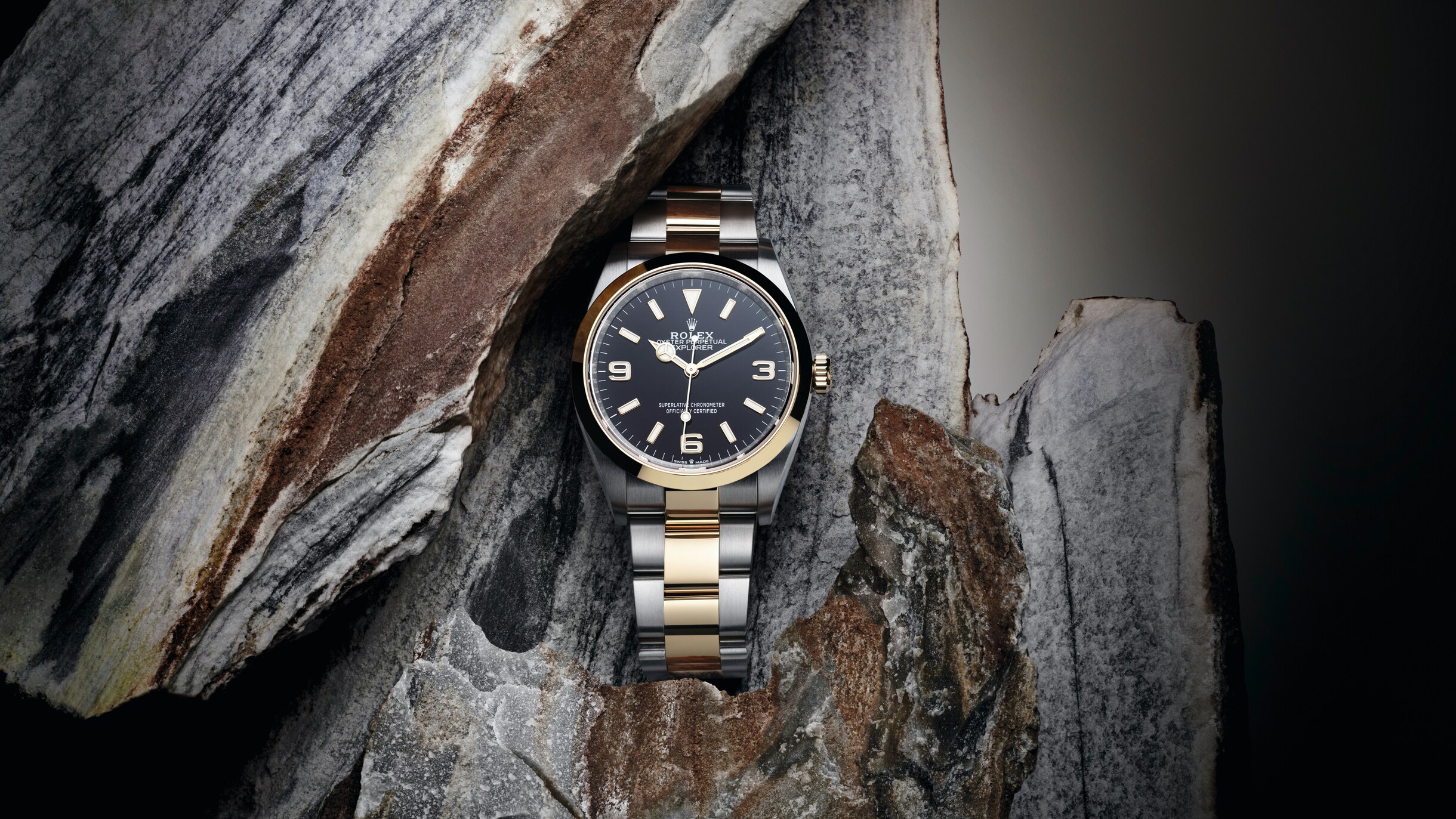 Rolex Explorer 36 watch: Oystersteel and yellow gold - m124273-0001