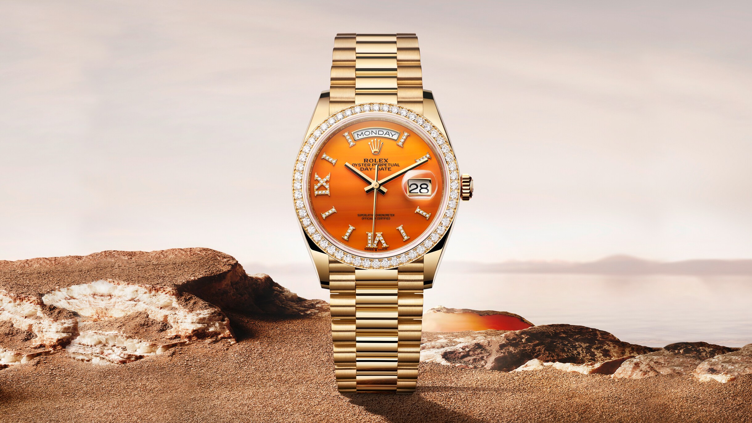 롤렉스 Day-Date 36 시계: 18캐럿 옐로우 골드 - m128348rbr-0049