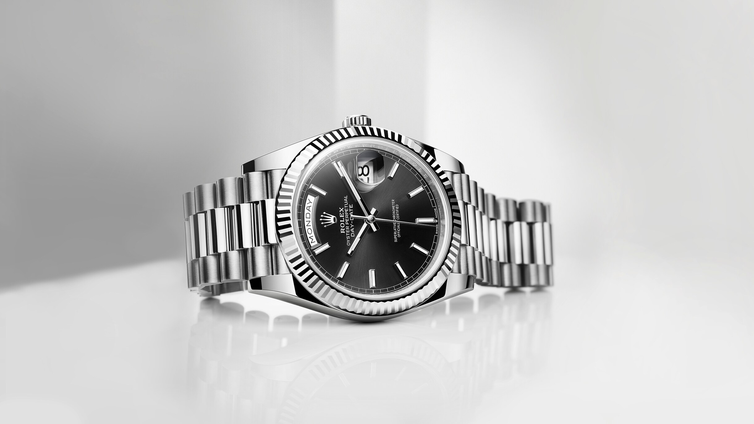 Rolex Day-Date 40 watch: 18 kt white gold - m228239-0004